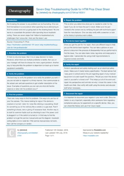 8 Troubleshooting Cheat Sheets Cheat Sheets For
