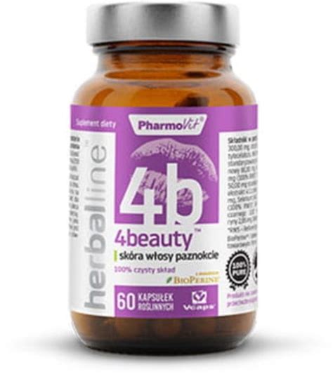 PharmoVit Herballine 4Beauty Skóra włosy i paznokcie 60 kapsułek roślinnych opinie skład i