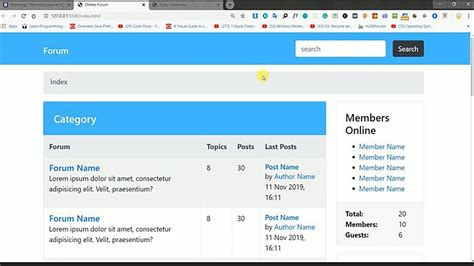 Create Forum In Bootstrap 4 Bootstrap Tutorial How To Create Forum How To Design Forum