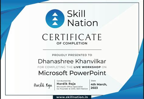 Dhanashree Khanvilkar On Linkedin Sharpen My Power Point Skills With Skill Nation With Hardik