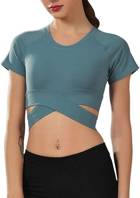 HEETEY Damen Oberteile Mode Frauen Sport Yoga Fitness Training Kreuz