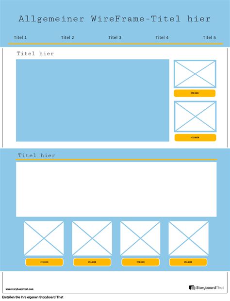 Corporate General Wireframe Vorlage 2 Storyboard