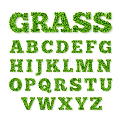 Green Grass Alphabet Stock Vector Illustration Of Fresh 66892881