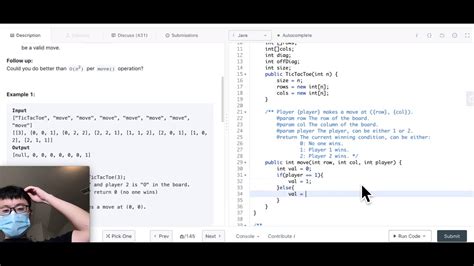 Leetcode Design Tic Tac Toe Youtube