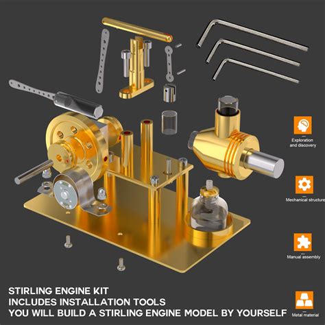 Enjomor Diy Stirling Engine Model Kit Metal Balance Hot Air Stirling