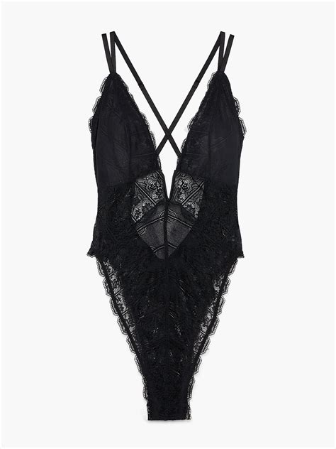 Deco Glass Lace Teddy In Black Savage X Fenty