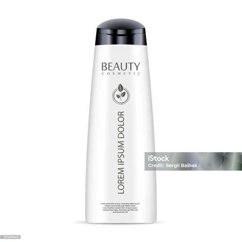 샴푸 샤워 젤 화이트 화장품 병입니다 럭셔리 화장품 제품 라벨 및 샘플 로고와 함께입니다 벡터 이랑 그림입니다 3차원 형태에 대한 스톡 벡터 아트 및 기타 이미지 Istock