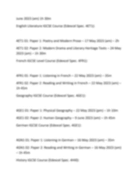 SOLUTION Gcse Igcse Examination Dates For Summer 2023 Studypool