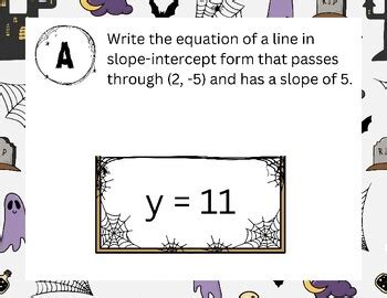 Writing Linear Equations Spooky Stations By Teacher Column TPT