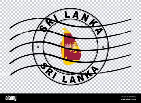 Map Of Sri Lanka Postal Passport Stamp Travel Stamp Clipping Path
