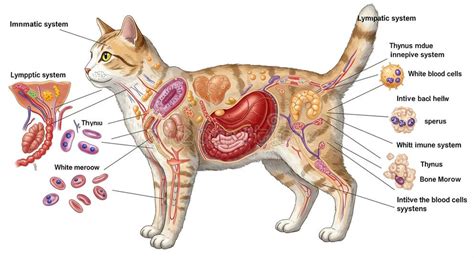 Diagram Of A Cat S Anatomy Focusing On The Immune And Lymphatic Systems