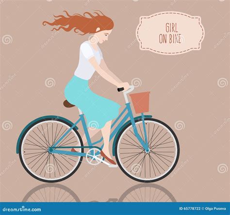 Girl On Bike Stock Vector Illustration Of Urban Lifestyle 65778722