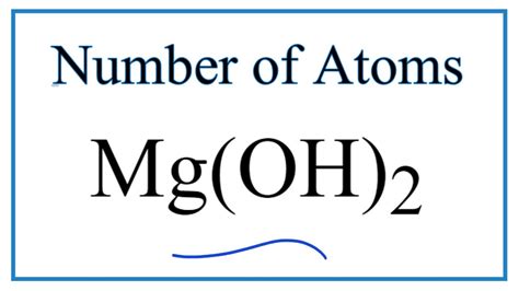 How To Find The Number Of Atoms In Mgoh2 Magnesium Hydroxide Youtube