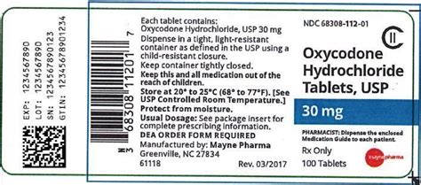 Oxycodone Fda Prescribing Information Side Effects And Uses