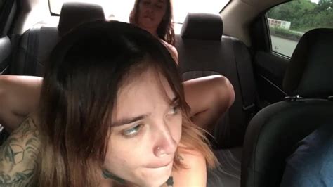 Whore Cant Stand It And Pleasures Her Pussy In An Uber With A Strap On