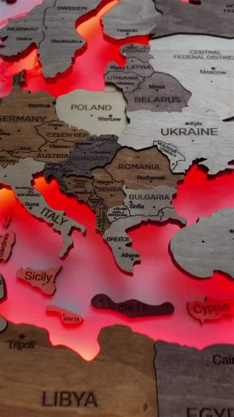 Картина світу карта світу мапа світу на стіну деревʼяна карта світу