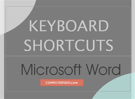 Keyboard Shortcuts Untuk Word