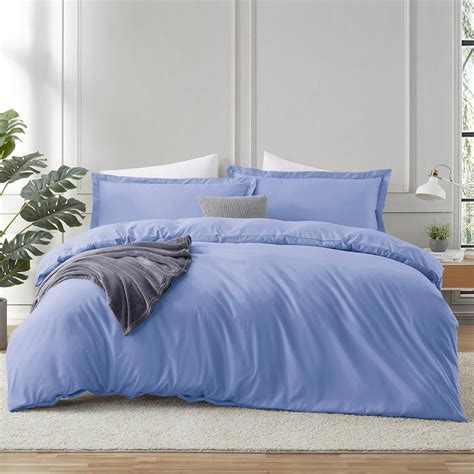 Hearth And Harbor Calm Blue Duvet Cover Queen Size 3 Piece