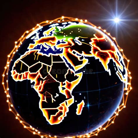 A Futuristic Digital Globe Showcasing Network Connections And Data