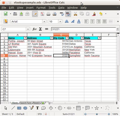 Таблица Libreoffice Calc