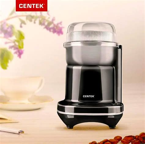 Кофемолка Centek /электрическая/измельчитель для кофе/для кухни/белая ...