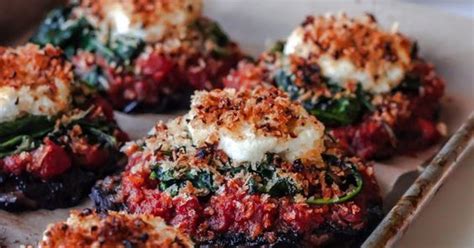 Stuffed Portobello Mushrooms With Crispy Goat Cheese Healthy Dinner