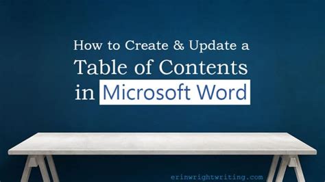 How To Create And Update A Table Of Contents In Microsoft Word