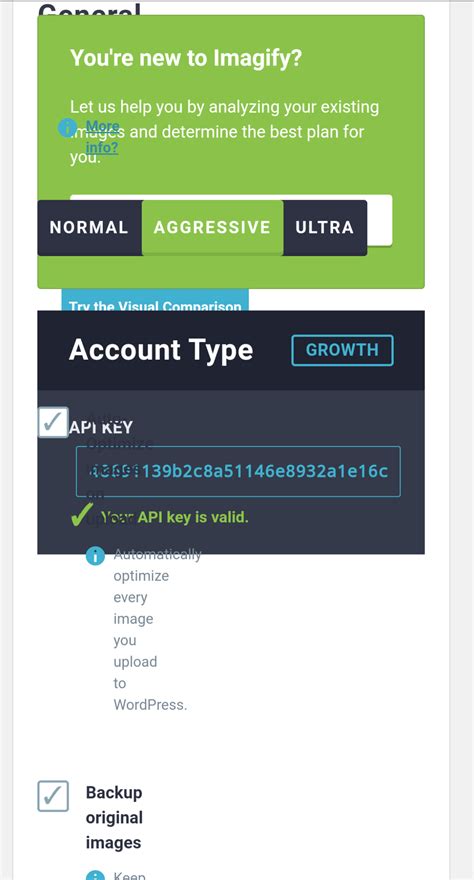 Issue With The Imagify Settings Page On A Mobile Device Issue 566