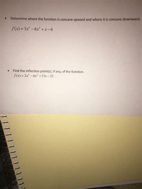 solved determine where the function is concave upward and