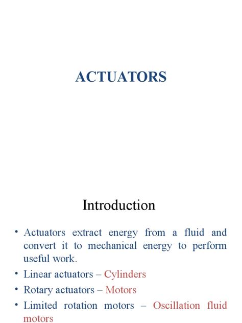 Actuators Introduction Pdf Actuator Machines