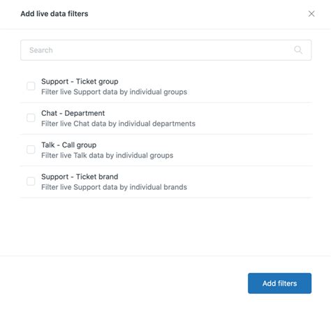 Adding Live Data And Live Filter Components To Dashboards Zendesk Help
