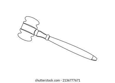 Continuous Single One Line Drawing Hammer Stock Vector (Royalty Free) 2136777671 | Shutterstock