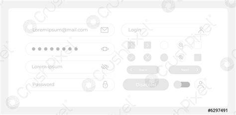 Personal Account Setting Ui Elements Kit Stock Vector 6297491 Crushpixel