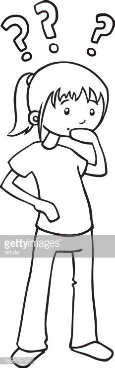 Puzzled Girl Outline Royalty Free Vector Stock Freeimages