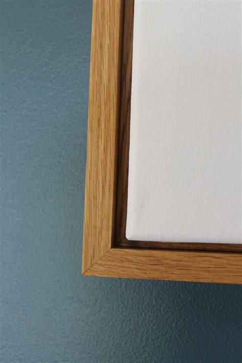 White Oak Floating Canvas Hardwood Frame Solid Hardwood Floater Display For 1 8 Or 1 4 Canvas