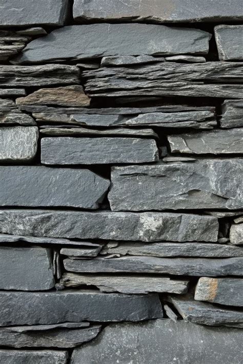 Textured Slate Stones In Natural Arrangement For Landscaping Design