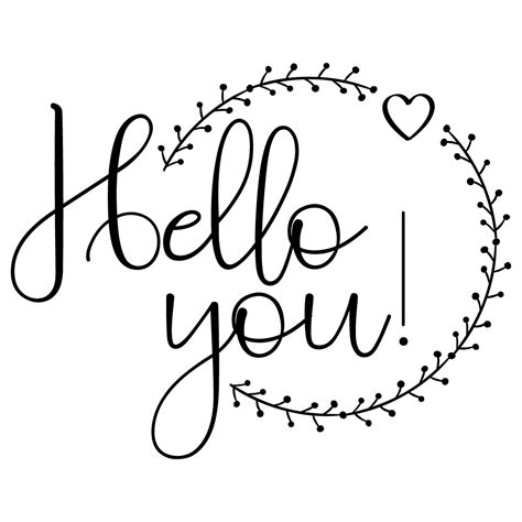 Cursive Hello Svg
