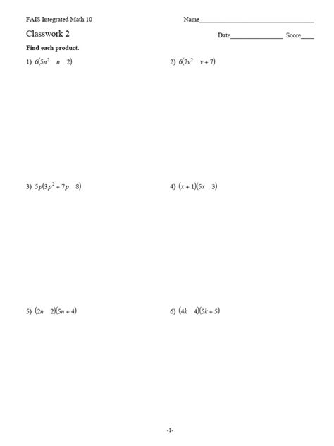 Classwork 2 Pdf