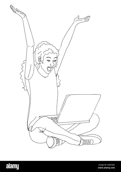 Sketch Of A Girl Sitting