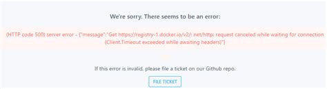 Code 500 Server Error · Issue 3330 · Dockerkitematic · Github