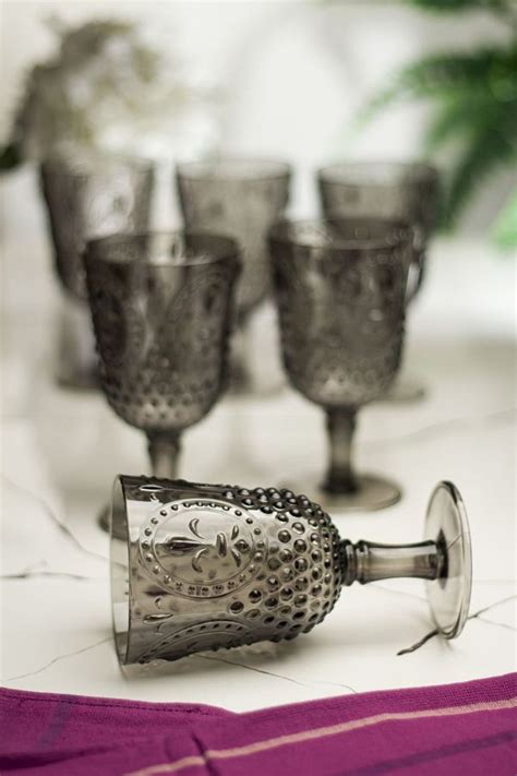 Depa 6 Piece Acrylic Smoked Goblet And Water Soft Drink Coffee Side Cup