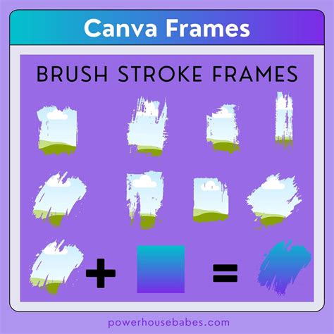 Brush Stroke Canva Frames Brush Stroke Frame Canva Frame Template