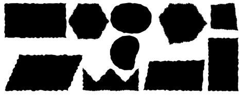 jagged rectangles collection set of black grunge element shapes with