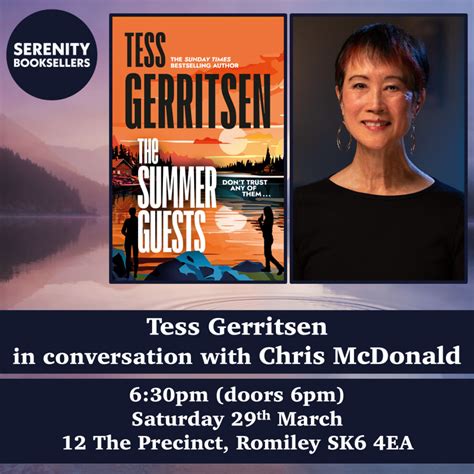 The Summer Guests Tess Gerritsen In Conversation With Chris Mcdonald