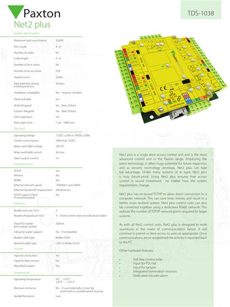 net2 entry control unit tds 1038 pdf computer network power supply