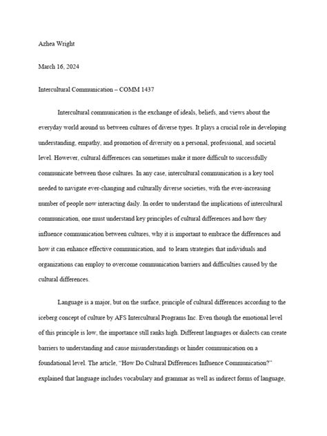 How Cultural Differences Influence Communication Pdf Communication