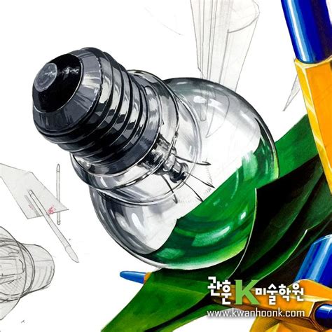 전구 기초디자인 기초디자인 관훈k미술학원 개체묘사 미술 상자 그림 디자인 현실적인 그림