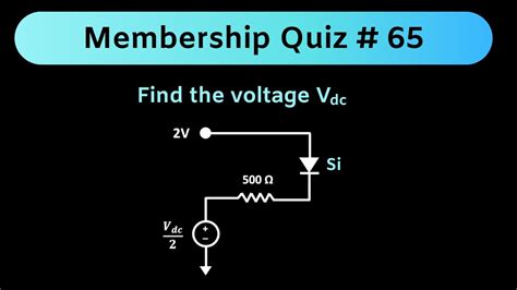 Diode Circuit Solved Problem Membership Quiz 65 Youtube