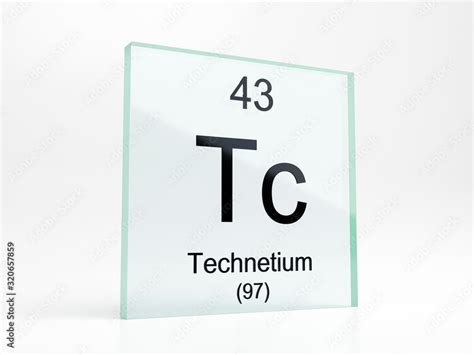 Technetium Element Symbol From Periodic Table On Glass Icon Realistic 3d Render Stock イラスト