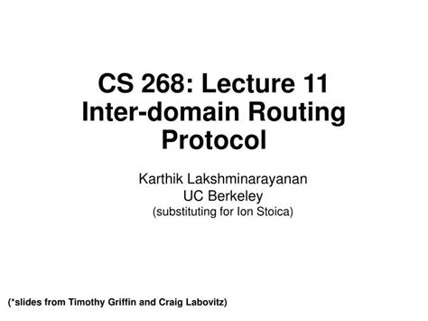 Ppt Cs 268 Lecture 11 Inter Domain Routing Protocol Powerpoint Presentation Id668618